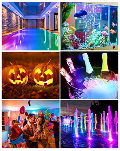 Pool Lights, 2022 New Double Layer Full Waterproof Submersible LED Lights with Magnet/Timing, 3.75" RGB Color Changing Underwater Lights for Above Ground Pools/Inground Pools, Ponds, Hot Tub, Party