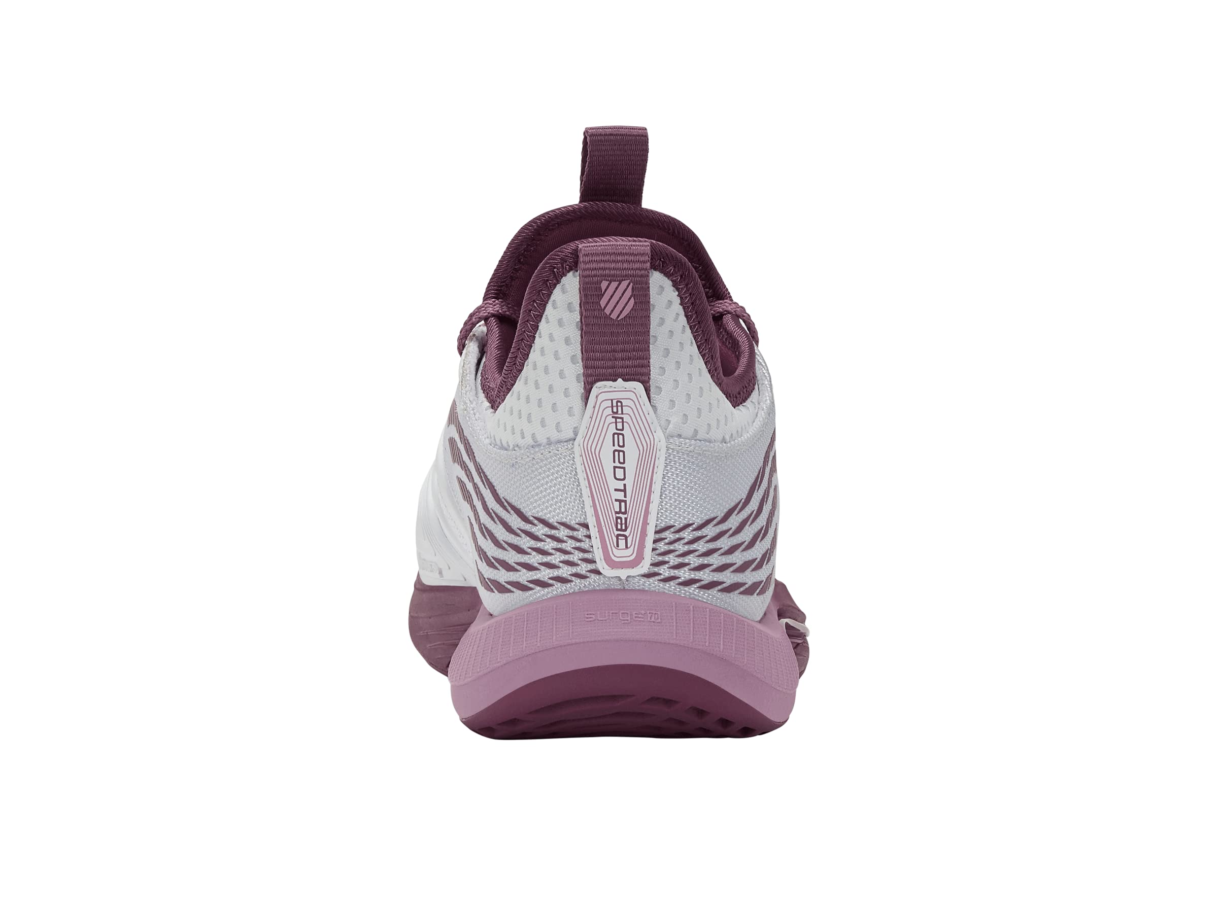 K-Swiss Women's Speed Trac Tennis Shoe, White/Grape Nectar/Orchid Haze, 6.5 M