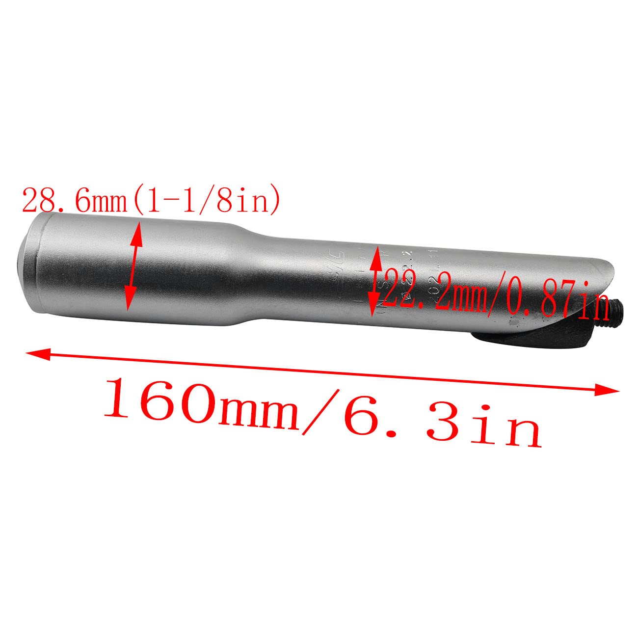 LQ Industrial Bike Fork Stem Extender 22.2mm/0.87inch Silver Aluminum Alloy Road Mountain Bike Bicycle Stem Riser Adapter for 1 1/8inch Threadless Steerer Tubes