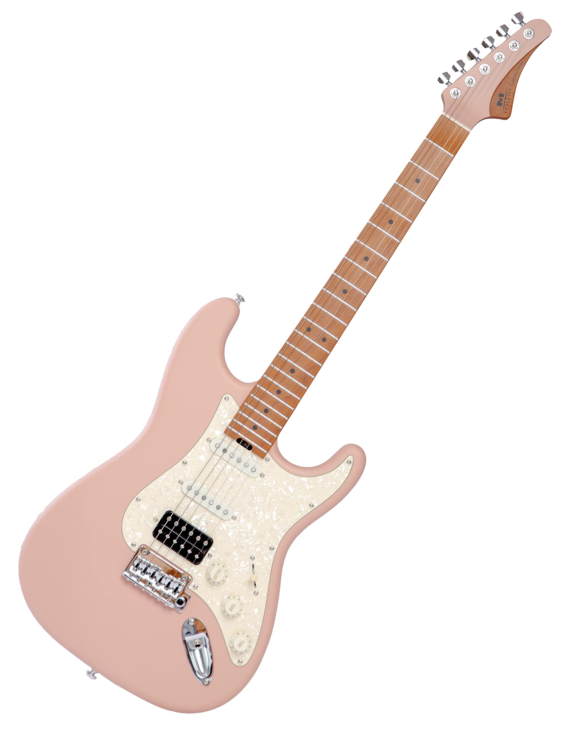 M MUSI Capricorn Electric Guitar with 6 String Maple Fingerboard Solid Body Electric Guitar for Pro Players, 22 Frets, Stainless Steel Frets, Single Single and Double Pickups
