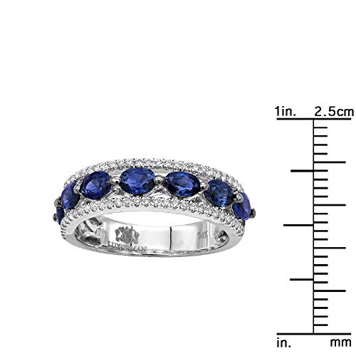 Ladies Unique Diamond & Blue Sapphire Right Hand Ring 3.5ctw in 14k Gold (Yellow Gold, size 6.5)