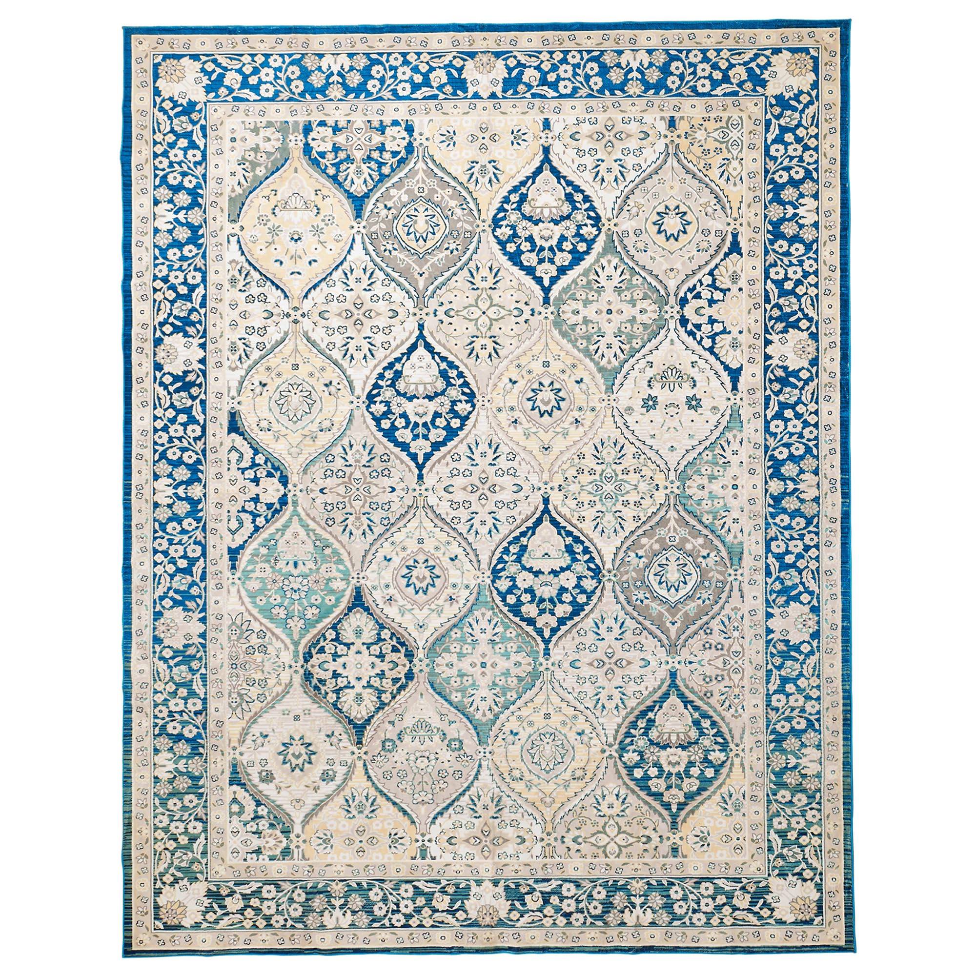 INGEROOM Area Rug 5x7 Machine Washable Area Rug Vintage Flodable Thin Large Area Rug with Non-Slip Backing for Living Room Bedroom, Bathroom, Kitchen 5x7 Area Rugs, Blue
