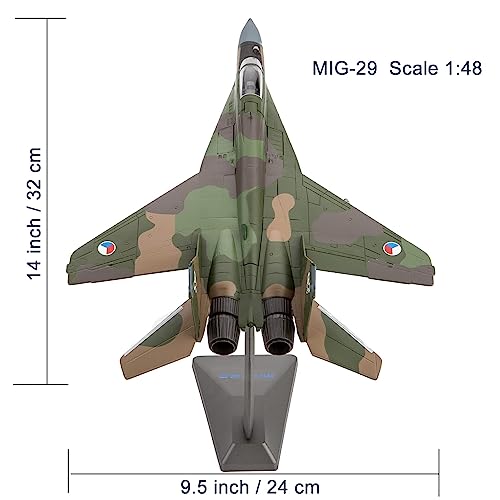 NUOTIE 1/48 Russian Mikoyan Mig-29 Fulcrum Fighter Attack Pre-Build Diecast Military Aircraft Model Display Model Aircraft for Display Collection or Gift