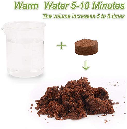 Indoor Potting Soil,Plant Soil - Compressed Coir Fiber Growing Media Organic Indoor Potting Soil for Plants 1.6 inch 24 Count