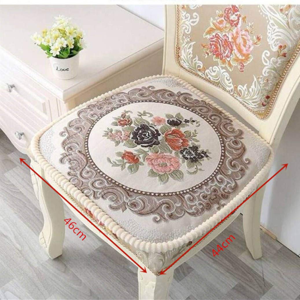 JONARO Embroidered Floral Dining Chair Cushion for Kitchen Decor Anti-Skid Home Seat Pad European Chair Decorative Cushion Pillow Mat