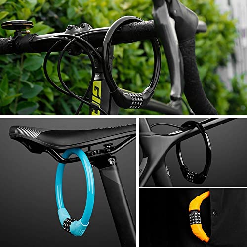 MengK Bike Portable Lock 4 Digit Cable Lock Pocket Size Bicycle Lock Security Lock Bike Anti-Theft Code Lock for Bike Electric Scooter