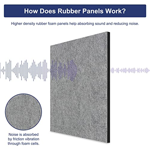 Kaqiluo 2 Pack Self-adhesive Two Layers Acoustic Foam Panels, Sound Proof Padding, Fire/Water Resistant Decorative Acoustic Treatment Foam, 0.5’’ x 12’’ x12’’