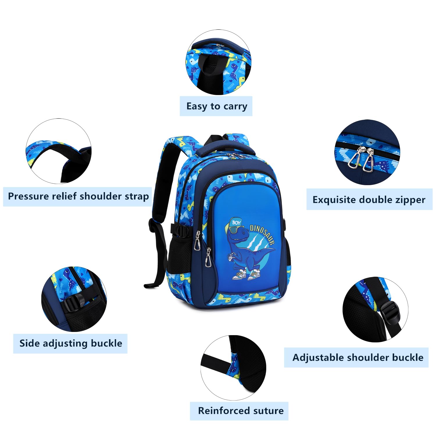 Lmwzh Backpack For Boys Kindergarten Preschool Elementary School Bags Kids Bookbag Waterproof Durable Blue(2023 Model)