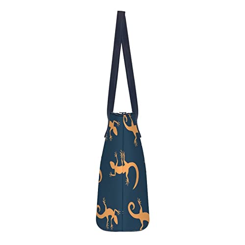 Lizards Women's Tote Bag PU Leather Shoulder Bag Handbags Purse For Work Shopping Travel