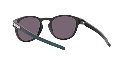 Oakley Men's OO9265 Latch Oval Sunglasses, Matte Carbon/Prizm Grey, 53 mm