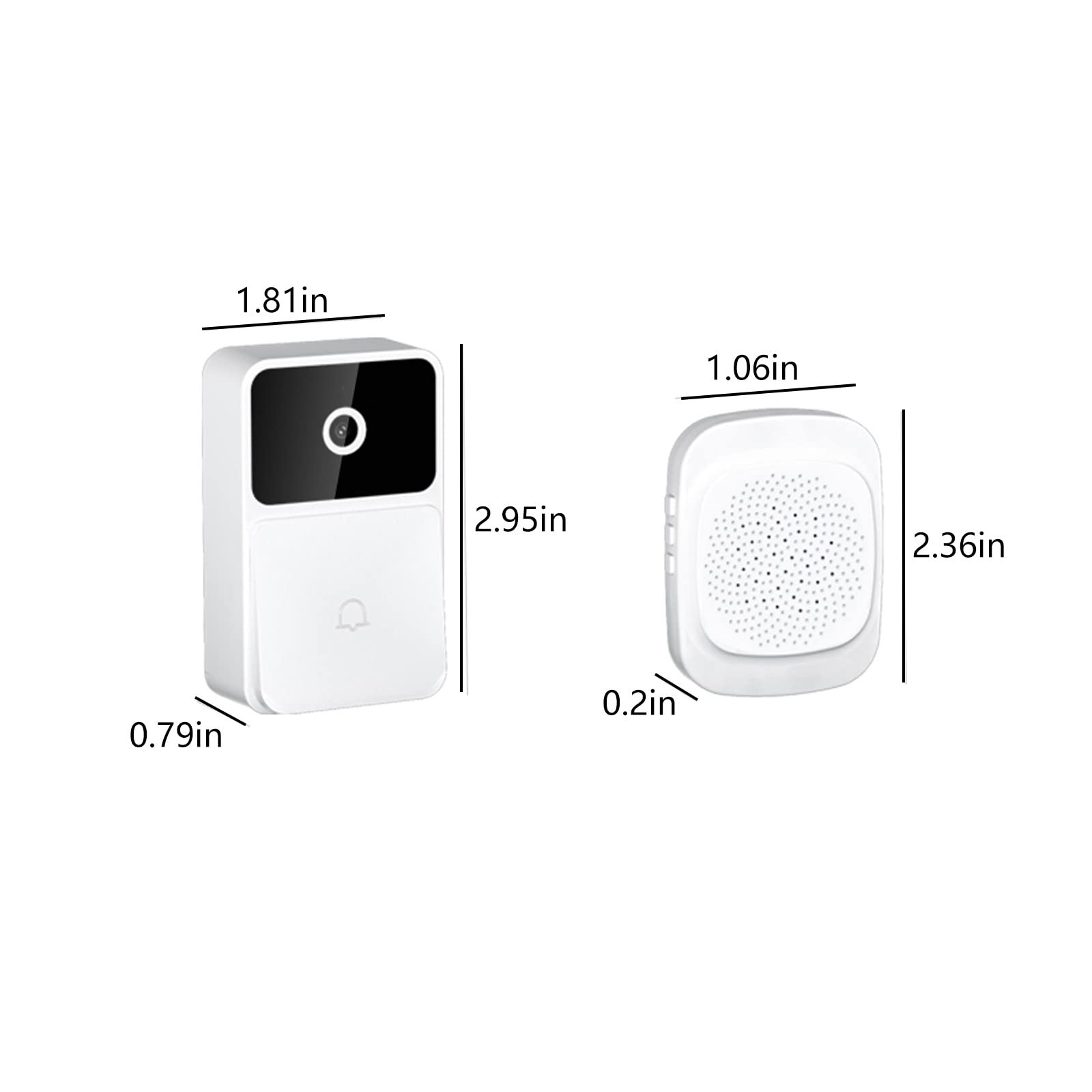 Iuhan Wireless Doorbells for Home - Smart Wireless Remote Video Doorbell Intelligent Visual Doorbell Home Intercom HD Night Vision WiFi Rechargeable Security Door Doorbell