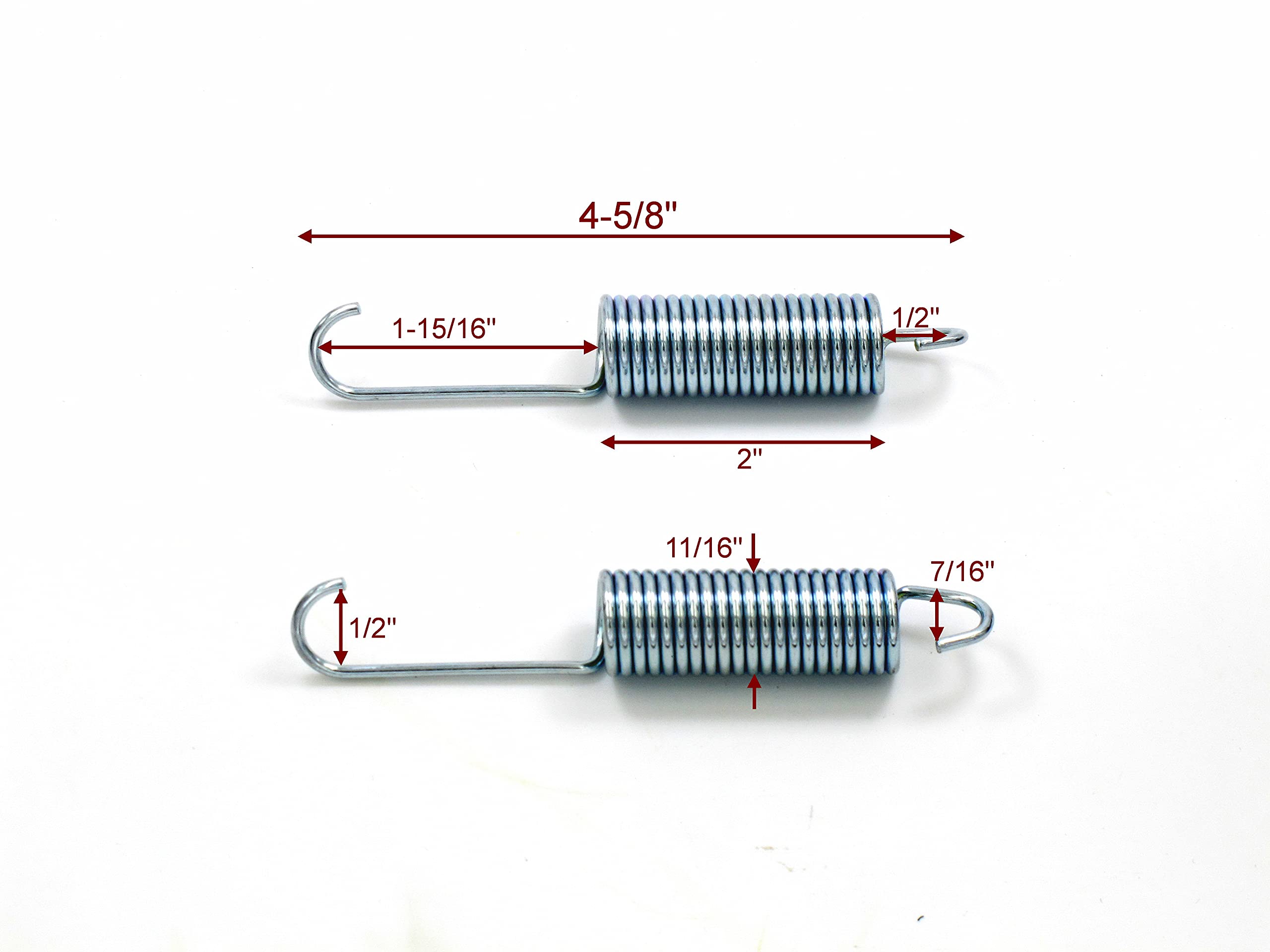 KUANYUOO 4-5/8" Replacement Recliner Sofa Chair Mechanism Tension Steel Spring 2Pcs - Long Neck Hook Style