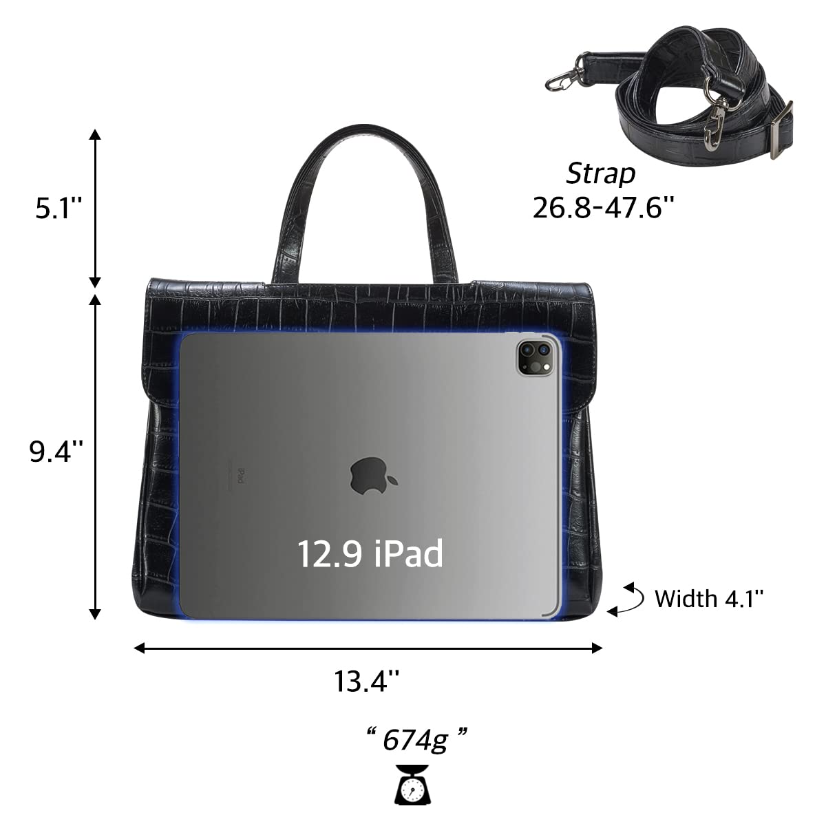 KWANI Wani Shoulder Tote Bags for Women and Ladies (Small, Black)