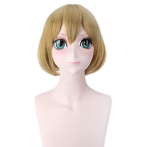 HOOLAZA Golden Short Straight Bangs Wig 30Cm Love Live Hanayo Koizumi Cosplay Wig