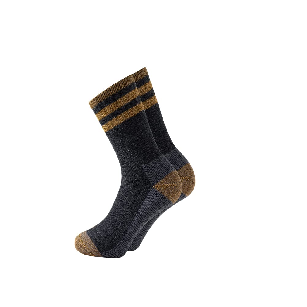 LTYRR Wool Socks for Men 70% Merino Warm Thermal Boot Socks Breathable 1Pairs Yellow and black