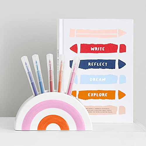 kikki.K x Malala Fund Collection - Dual-Tip Markers 5pk in Bright, Soft Brush Tip and Fine Bullet Tip, Water based Ink Perfect for Planners, 5.71" L x .69" W x 0.51" H