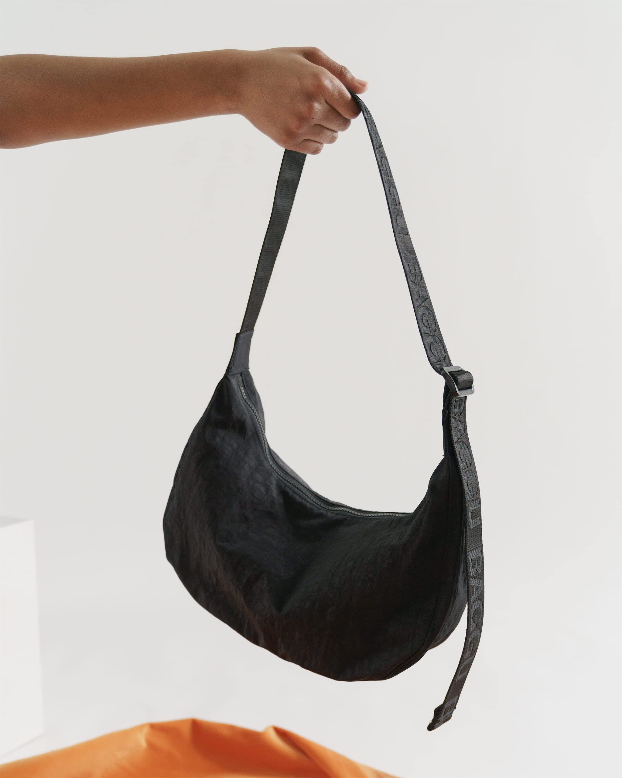 Medium Nylon Crescent Bag - Avocado