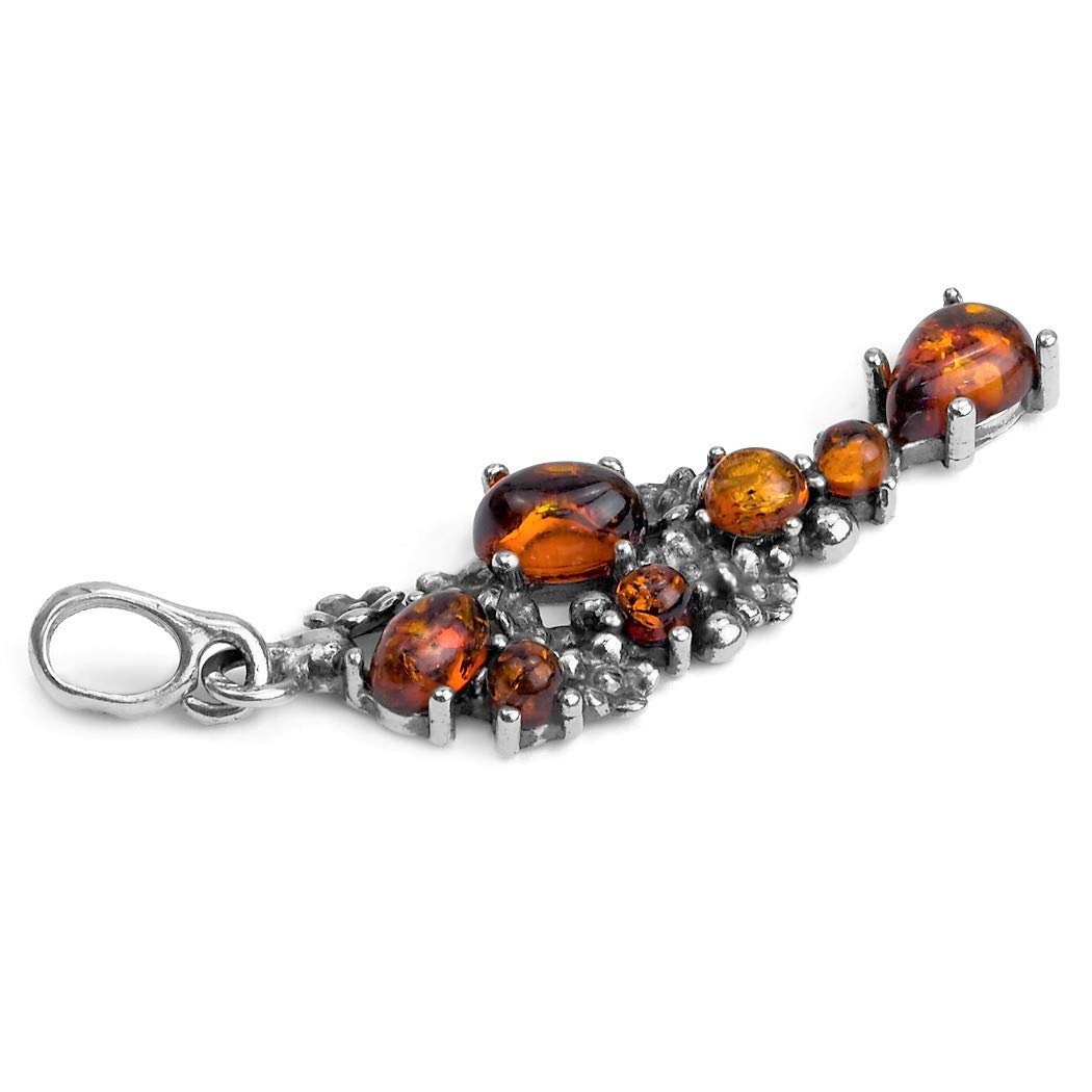 Ian and Valeri Co. Amber Sterling Silver Branch Berries Pendant