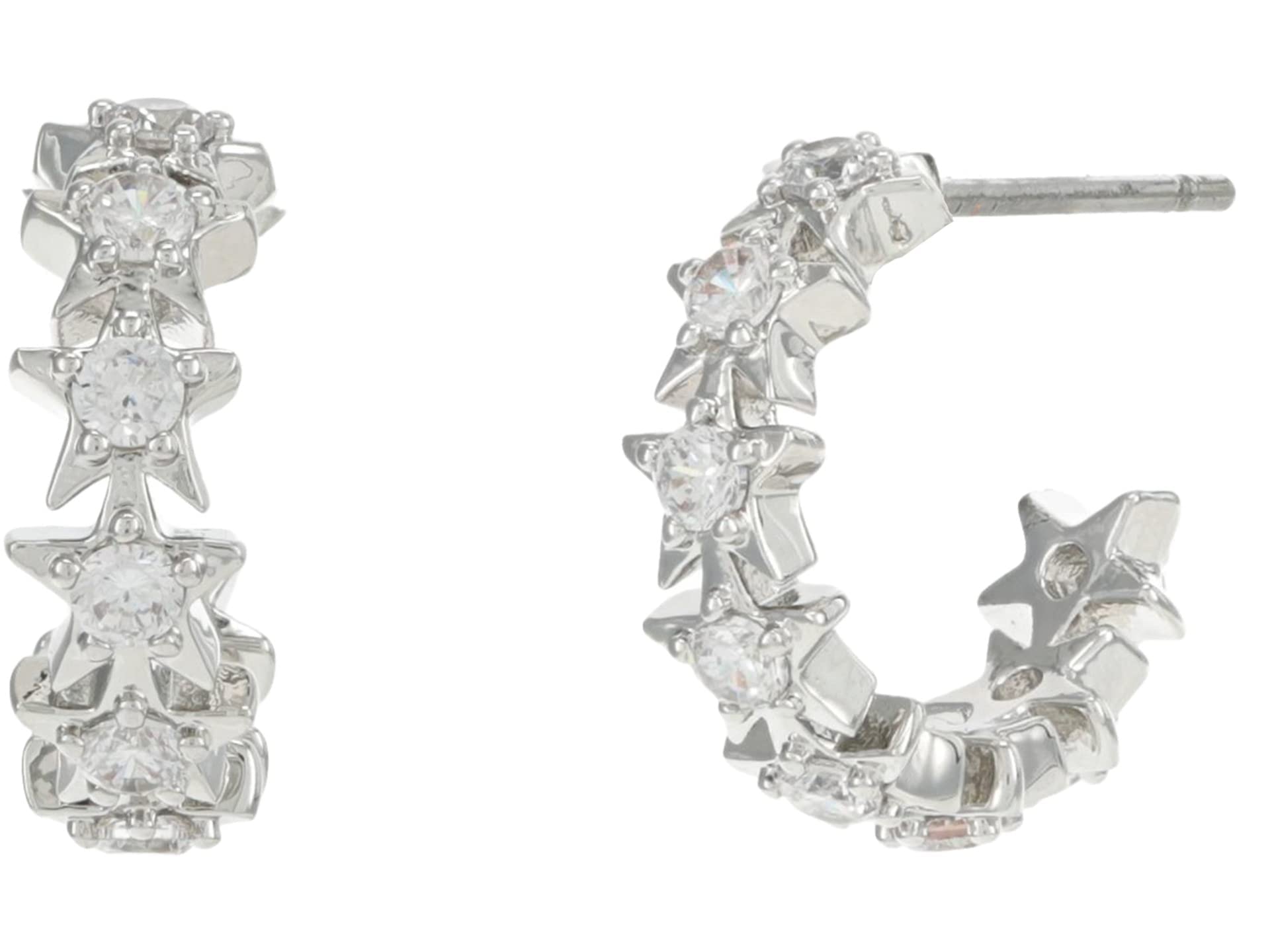 Kate Spade New York Starring Star Huggies Earrings Clear/Silver One Size