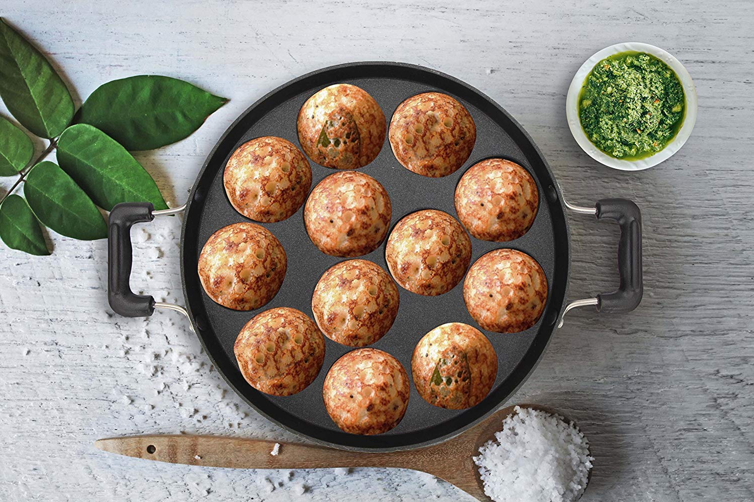 Non Stick Appam Patra Appam Maker 12 Pits Appam Maker With Lid Appam Patra Paniyaram Nonstick cookware Appam Pan