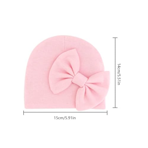 Infant Hat and Gloves Set Soft Newborn Hats for Girls Knit Baby Hat with Bow No Scratch Mittens 0 3 Months (Navy, A)