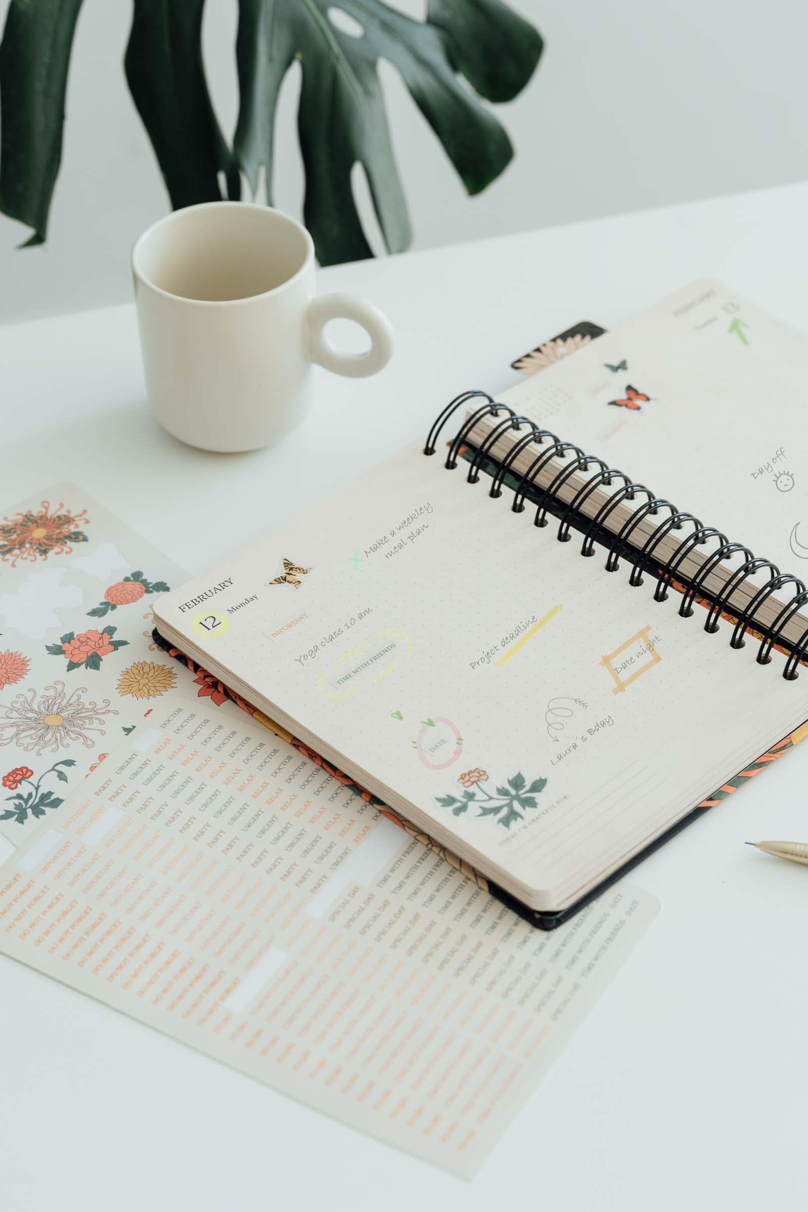 Kokonote Japanese Proverbs Diary 2023-2024 | Back To School 12 Months Academic Diary Day To Page A5 | August 2023 - July 2024 | Mid Year Diary 2023-2024 With Stickers | Cute Stationery