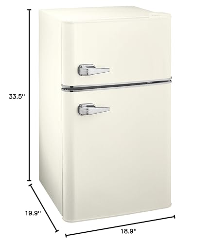 Insignia 3.1 cu. ft. Retro Mini Fridge with Top Freezer (Creamy Vanilla)