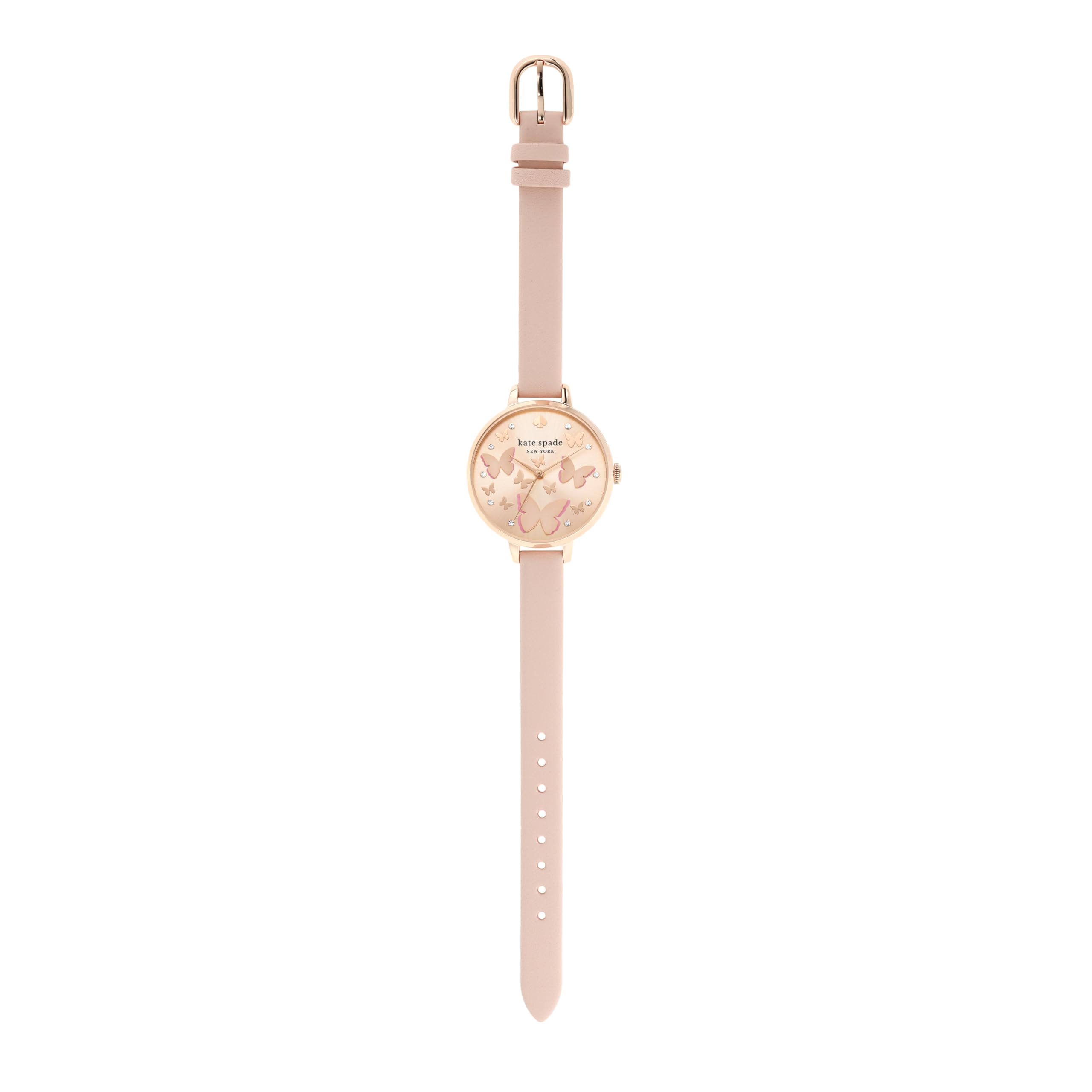 kate spade new york metro three-hand pink leather watch (Model: KSW1733)