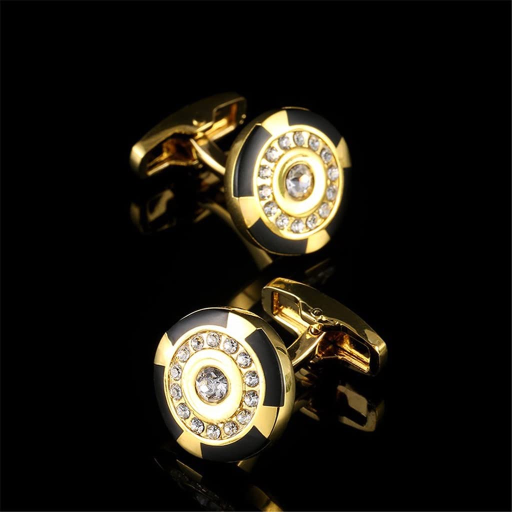 MJWDP Men's Cufflinks French Shirt Cuff Studs with Diamonds (Color : A, Size : One Size)