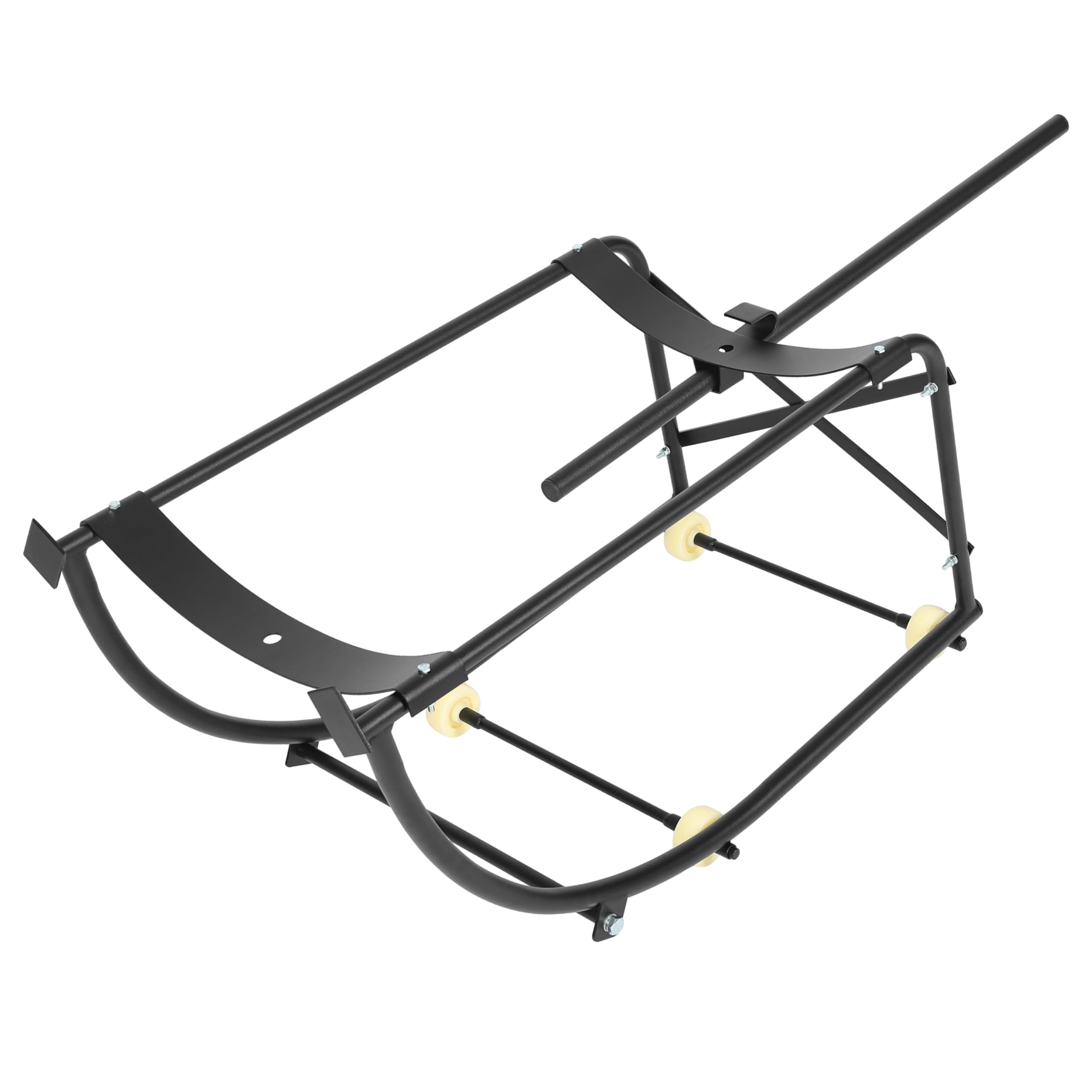 HECASA 55 Gallon Drum Cradle with Wheels, Rotating Steel Oil Drum Rack 600 Lbs Capacity, Powder Coated, Black