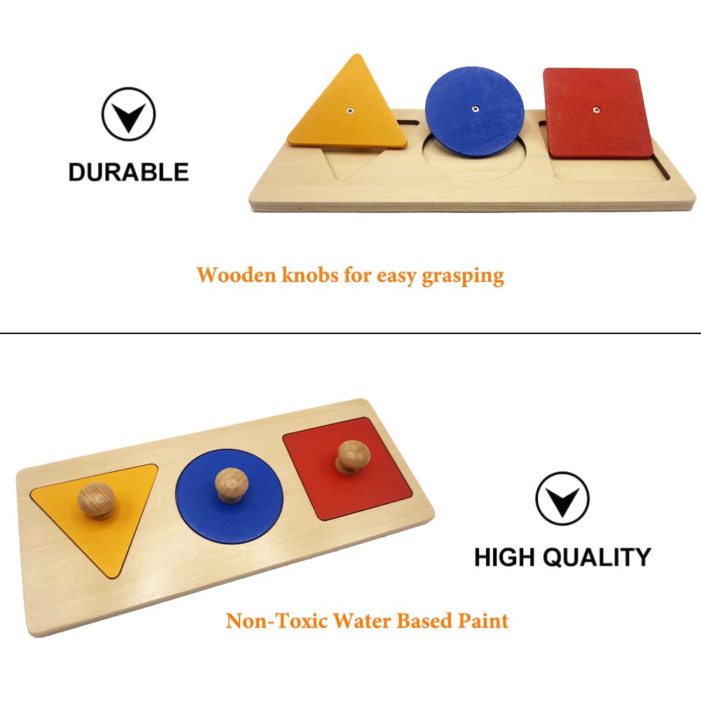 Montessori Baby's First Shape Sorter Shape Puzzle Jumbo Knob Puzzle Toddler Puzzles Preschool Learning Material Puzzles for Toddlers 1-3