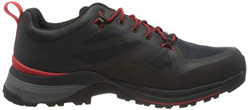 Jack Wolfskin Men's Force Striker Texapore Low Hiking Shoe Boot, Phantom/Red, 9.5
