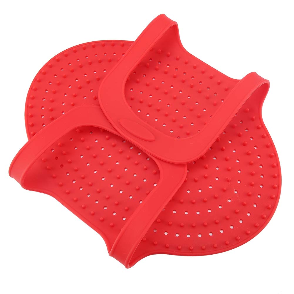 Non-Stick Turkey Lifter, Food Grade Silicone Heat Resistant Meat Lifter, Poultry Cooking Mat for Oven Chicken Baking Mat Pan Roast(Red, Orange, Green)(Red)