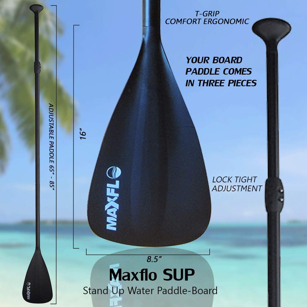 Inflatable Stand Up Paddle Board 10’6” Long 6” Thick | SUP Paddleboard Accessories Carry Backpack | Wide Stance, Bottom Fin Paddling Surf Control, Non-Slip Deck | Standing Boat Boards Wood Paddle
