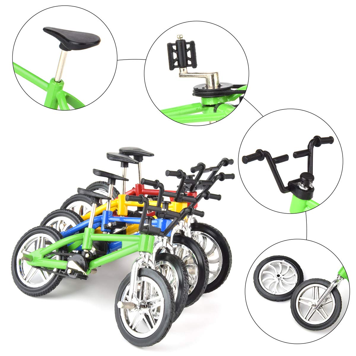 Hotusi 9pcs Mini Finger Bikes Mini Extreme Sports Finger Bicycle Toy Creative Game Toy Cool Boy Gifts(Random Colors)