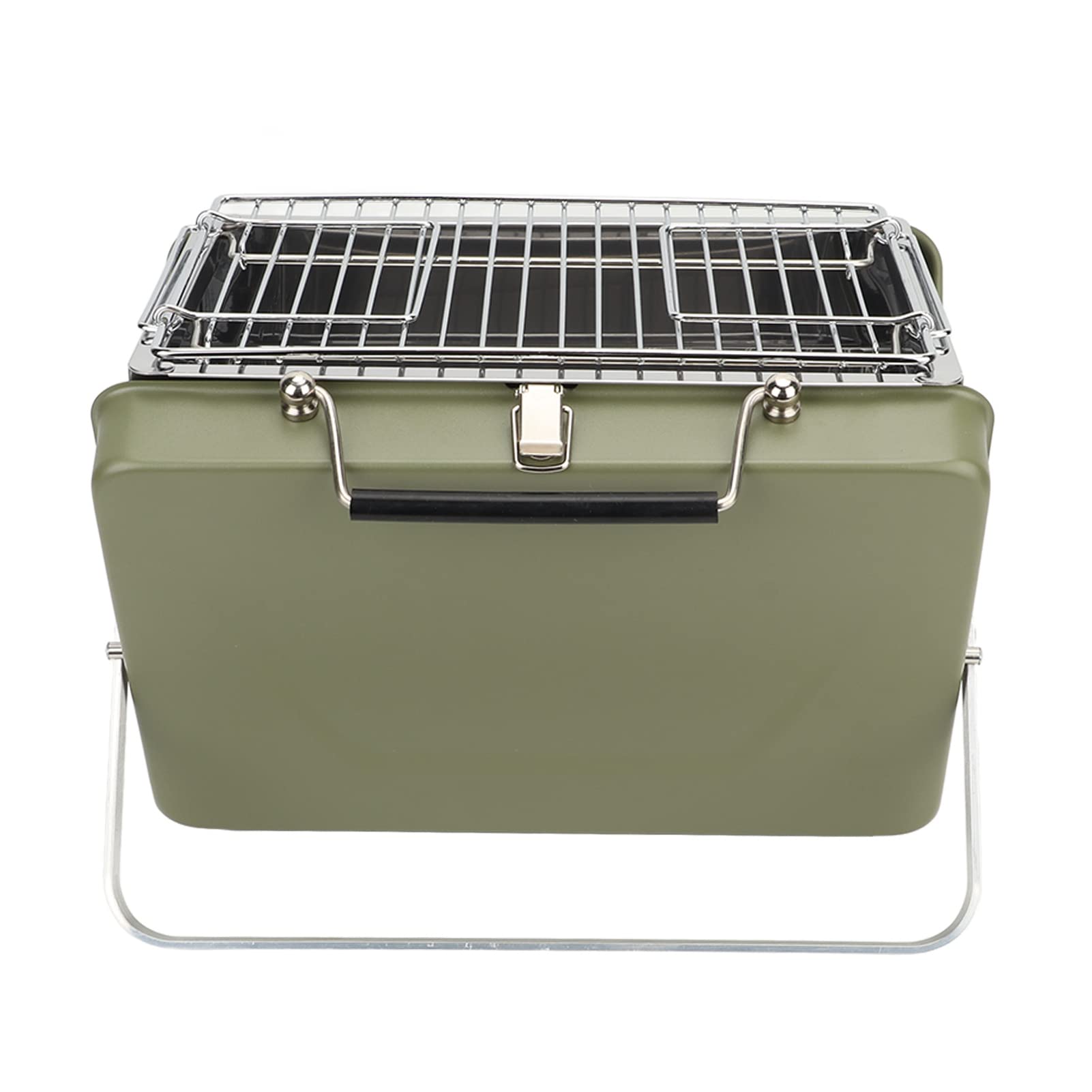 High Temperature Resistant 410 Stainless Steel Portable Mini Portable Charcoal Grill for Backyard Picnic Grill (Green)