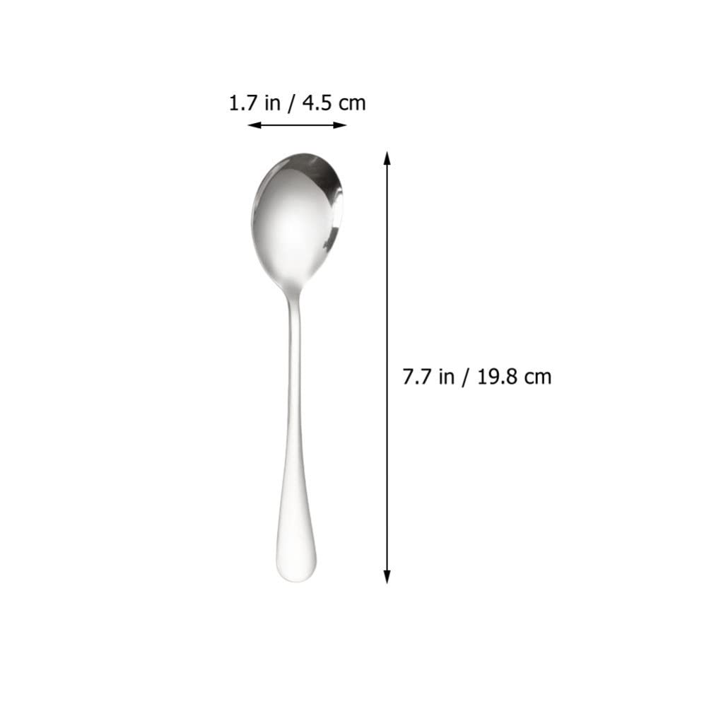 Hemoton 1 Set Stainless Steel Cutlery Stirring Spoons Slotted Serving Spoons Salad Forks Long Handle Dessert Spoons Ice Cream Spoons Salad Forks Silver