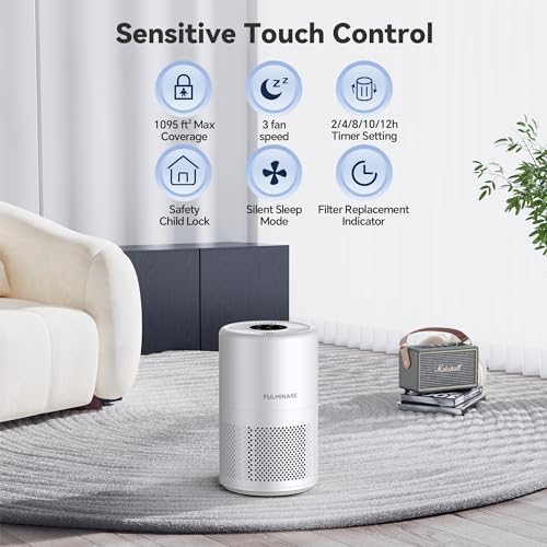 Original FULMINARE T10 Air Purifier Replacement Filter, 3-In-1 Filter, Efficiency Activated Carbon, Filtering Out 99.99% 0.01 Microns, Smoke, Pollen, Particles