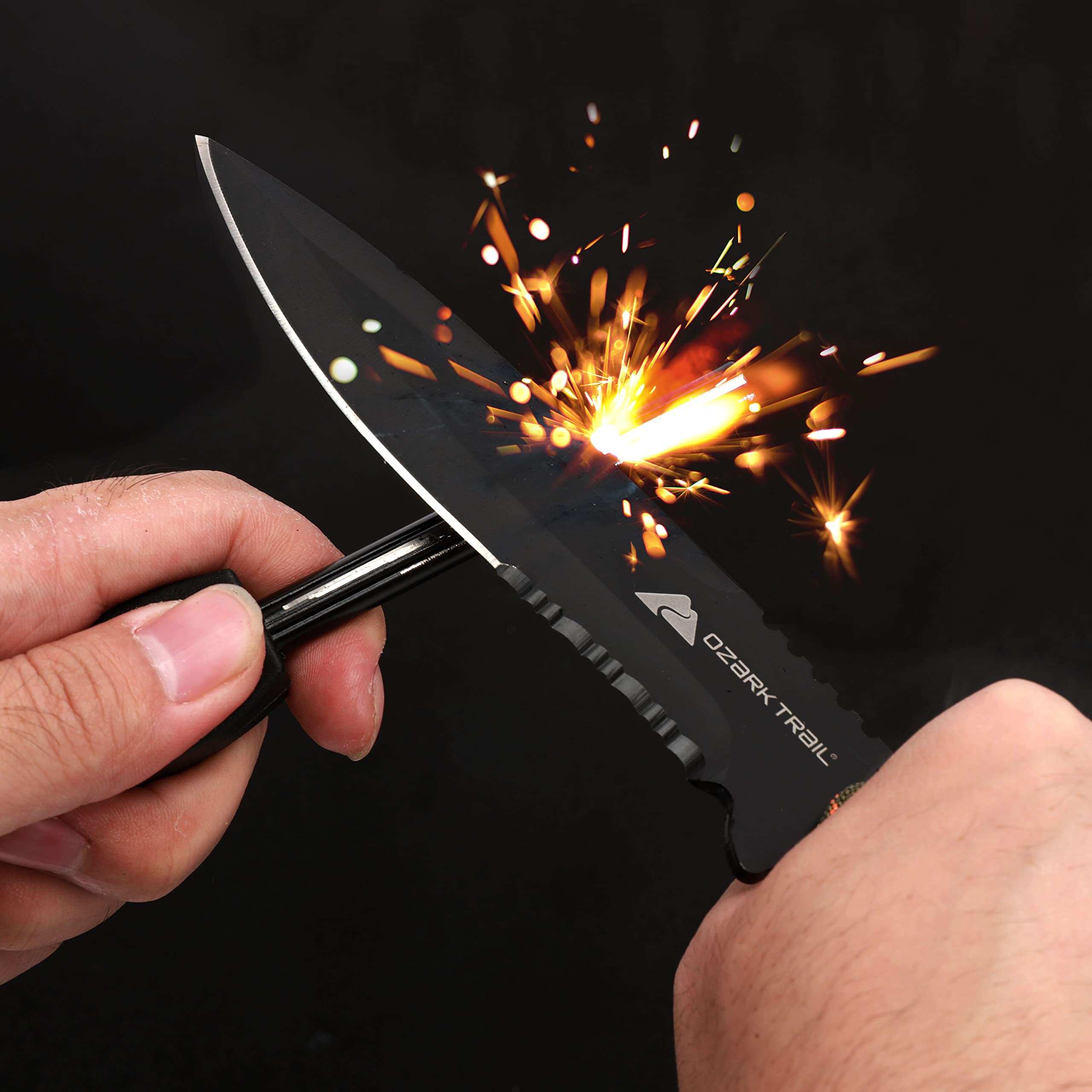 oky Stainless Steel Paracord Knife with Fire Starter