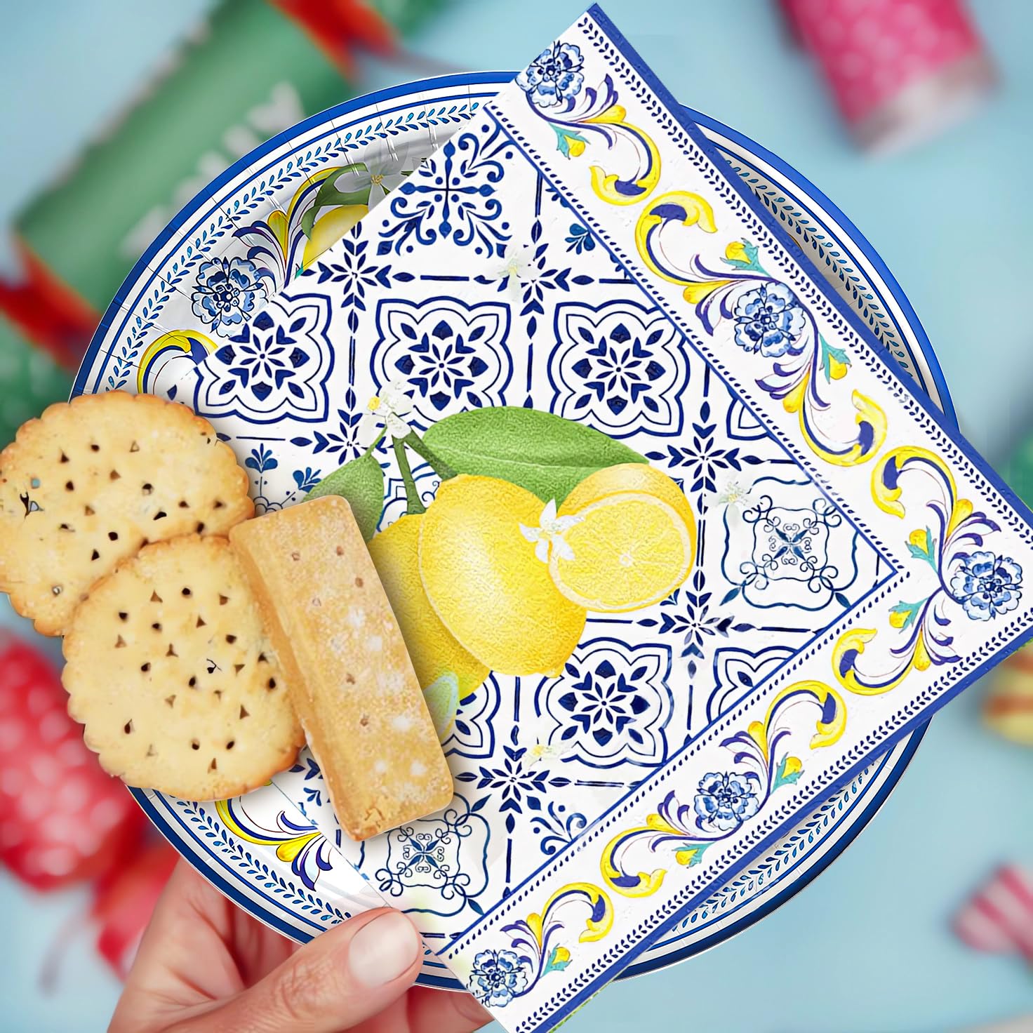 Owelleny Lemon Bridal Shower Decorations Tableware - She Found Her Main Squeeze Bridal Shower Party Supplies, Paper Plate, Napkin, Cup, Disposable Cutlery, Lemon Party Decorations Supplies | Server 24