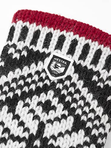 Hestra Unisex Nordic Wool Mitt Insulated Mittens for Cold Weather & Everyday Wear - Black/Offwhite - 9
