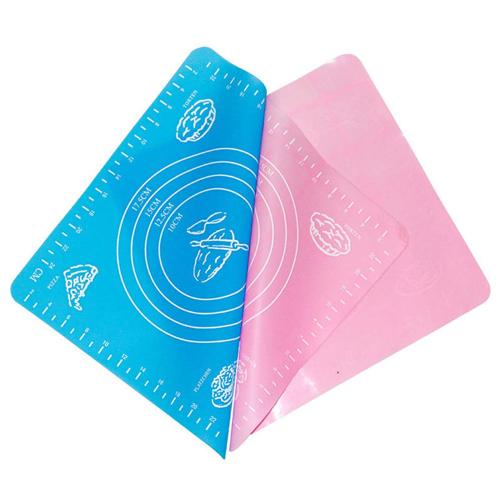 Mggsndi Silicone Baking Mat, Non-Stick Food Grade Silicone Pastry Mat Extra Large with Measurements for Baking -Dough Rolling Mat, Heat-Resistance Oven Liner,F ondant Mat, Pie Crust Mat Pink