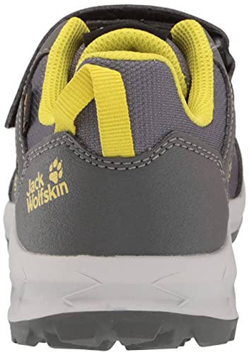 Jack Wolfskin Woodland Texapore Low Vc K Hiking Boot, Grey/Light Green, 11 US Unisex Big Kid