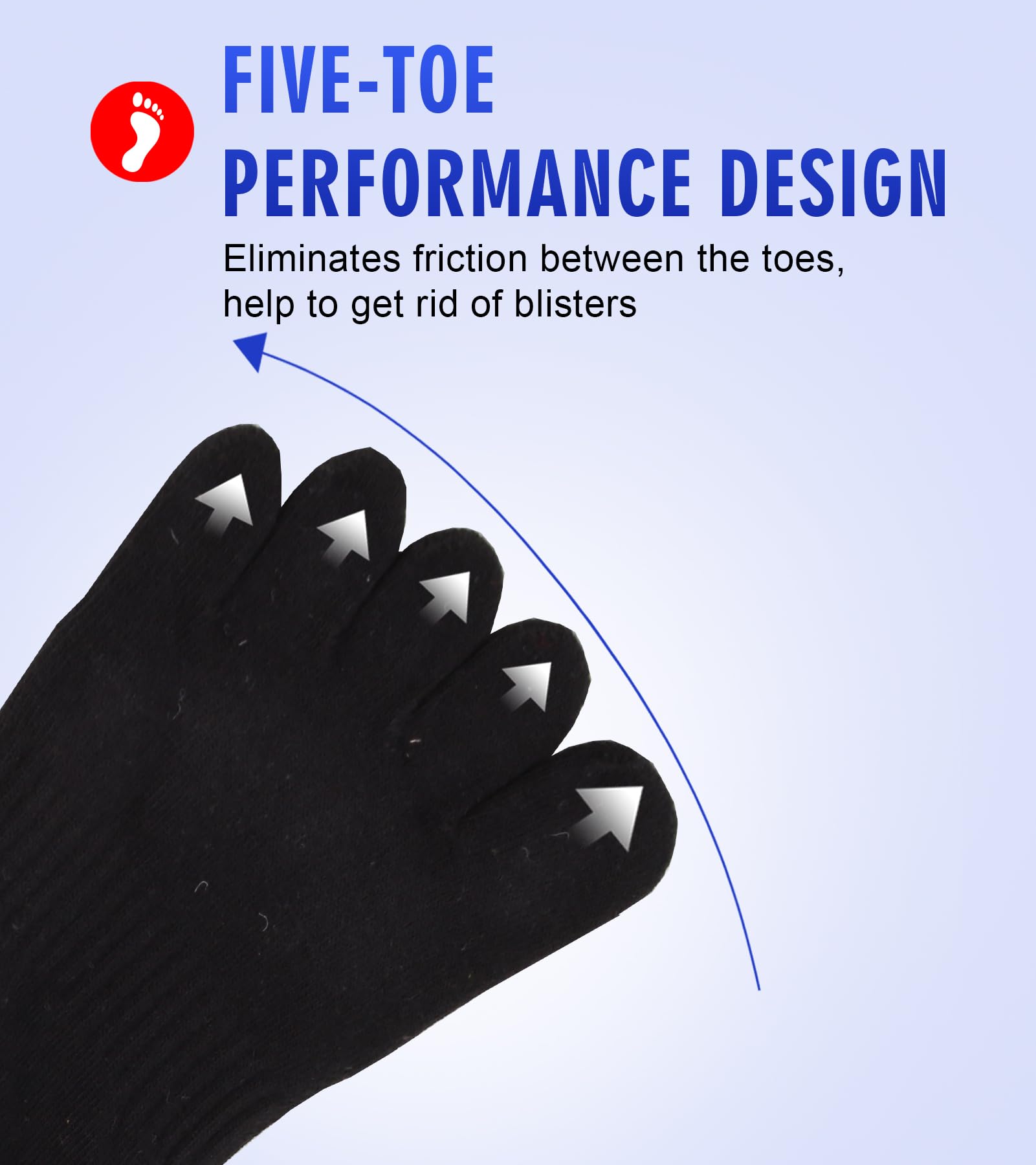 Men Toe Socks Low Cut No Show Wicking 5 Finger Split Cotton Athletic 3 Pack