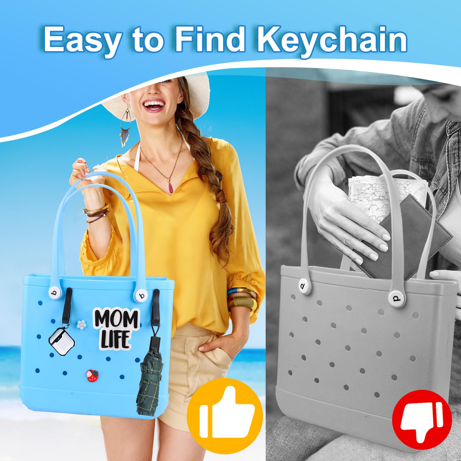 orlight Charm for Bogg Bag, Bogg Bag Charms Accessories Compatible with Bogg Bag, Insert bogg bag for Southern Bag Beach Tote Bag (Momlife)