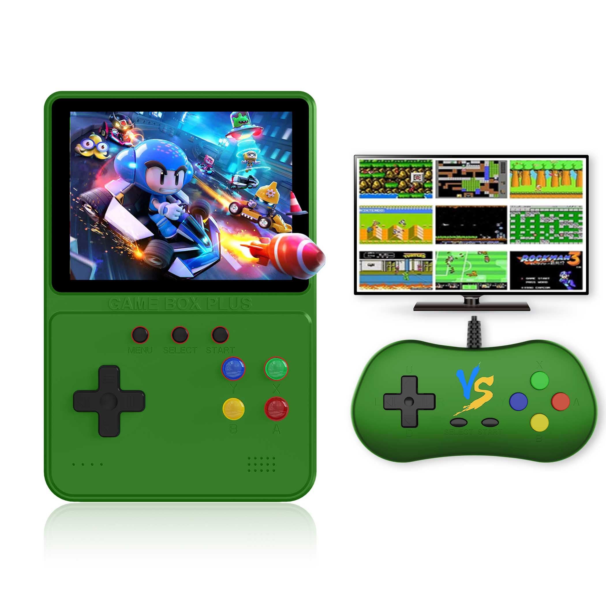 Heiko Retro Portable Handheld Game Console to Experience 500 Classic Games Anytime Anywhere, 3.5In Screen Video Game Console 1200mAh, Handheld Video Game Support for Connecting TV & Two Players(Green)