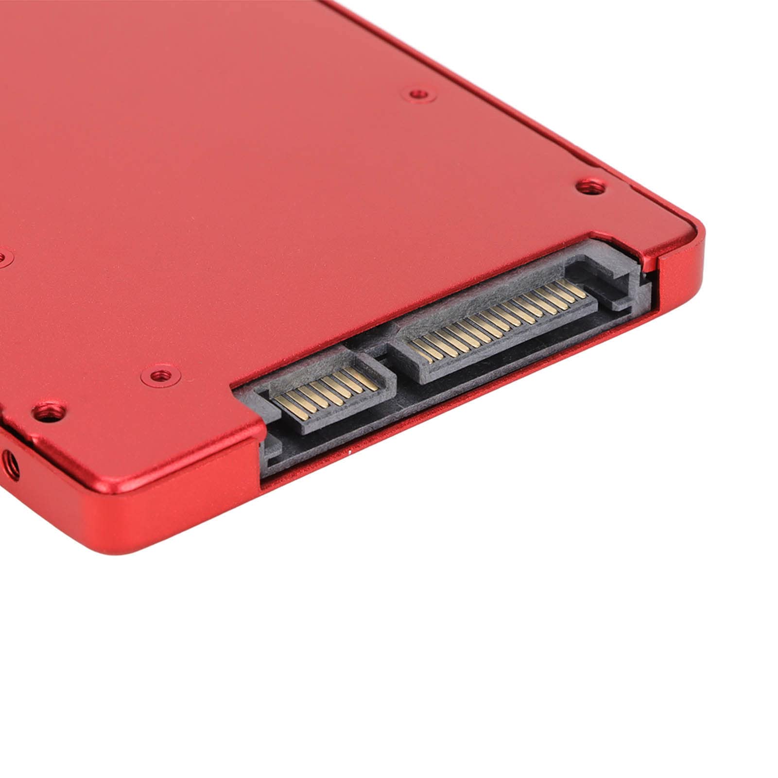 MSATA to SATA3.0 Hard Drive Adapter Card, Aluminum SSD Adapter Enclosure High Heat Dissipation for Home for Desktop Computer Red
