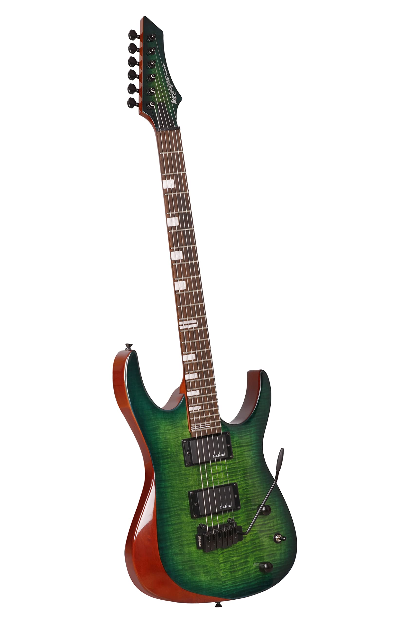 Leo Jaymz Full Size Electric Guitar Storm Series - Mahogany Body,Maple Neck and Rosewood Fingleboard - Customized Active Pickups,Wilkinson 2-point Bridge(Green)