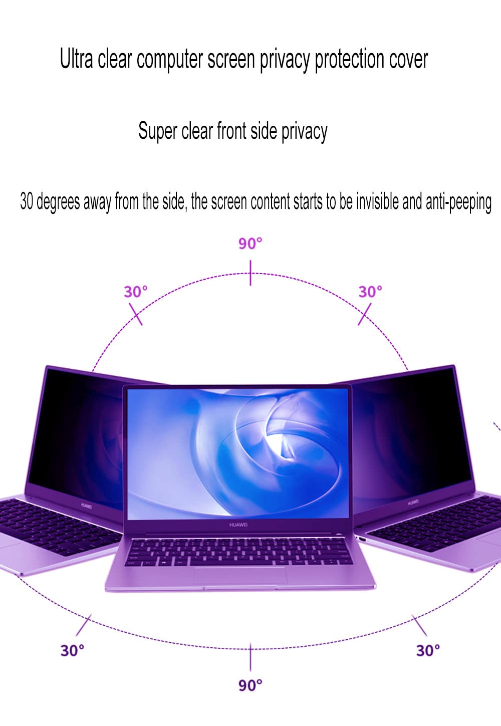 MSF MISAFU Laptop Privacy Screen Invisible Shield 15.6" Anti Blue Light Glare 16:9 Widescreen Computer Monitor Anti-Glare Privacy ProtectorAnti-Glare Nano Louver