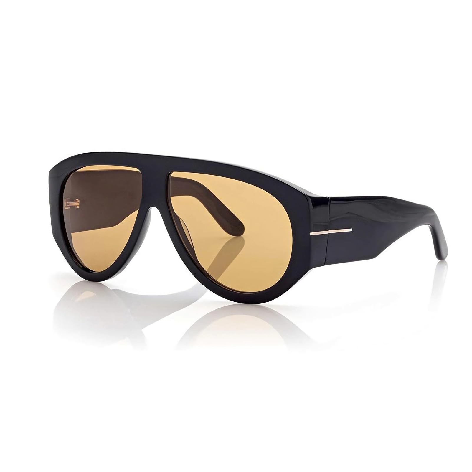 OSAGAMA Trendy Retro Oversized Aviator Sunglasses for Women Men 70s Luxury Designer Thick Classic Sun Glasses (Black/Brwon 1)
